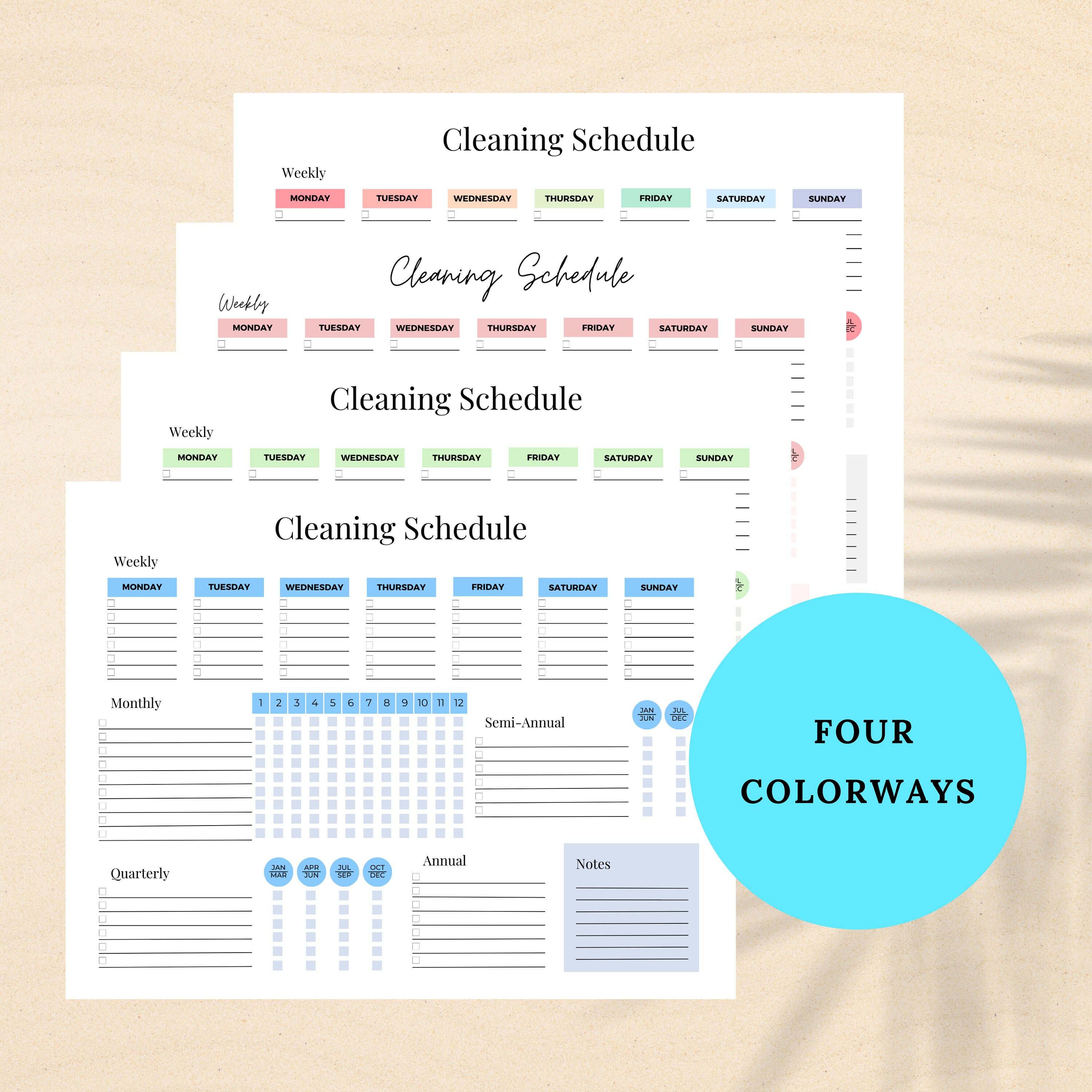 Ultimate Cleaning Schedule List Fillable PDF Printable Cleaning ...