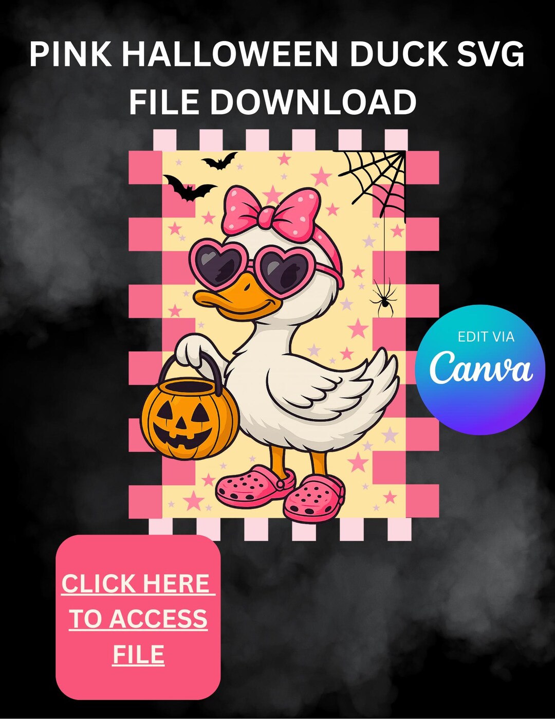 Pink Halloween Duck SVG | Girl Goose With Crocs (digital Download) - Etsy