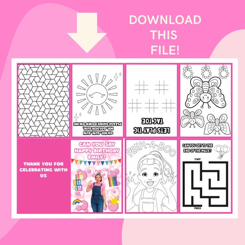 Editable Mini Ms. Rachel Coloring Book – Fun Party Activity Printable ...