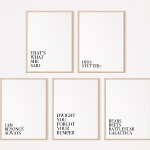 Set of 10 Printable the Office Quotes, the Office Wall Art, Lettering ...