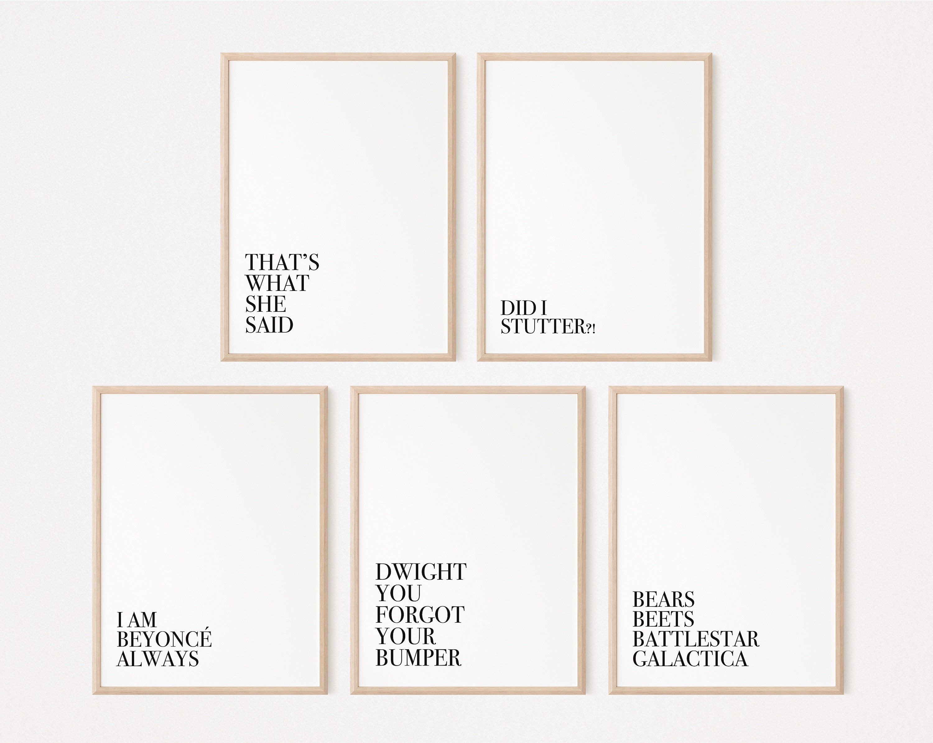 Set of 10 Printable the Office Quotes, the Office Wall Art, Lettering ...
