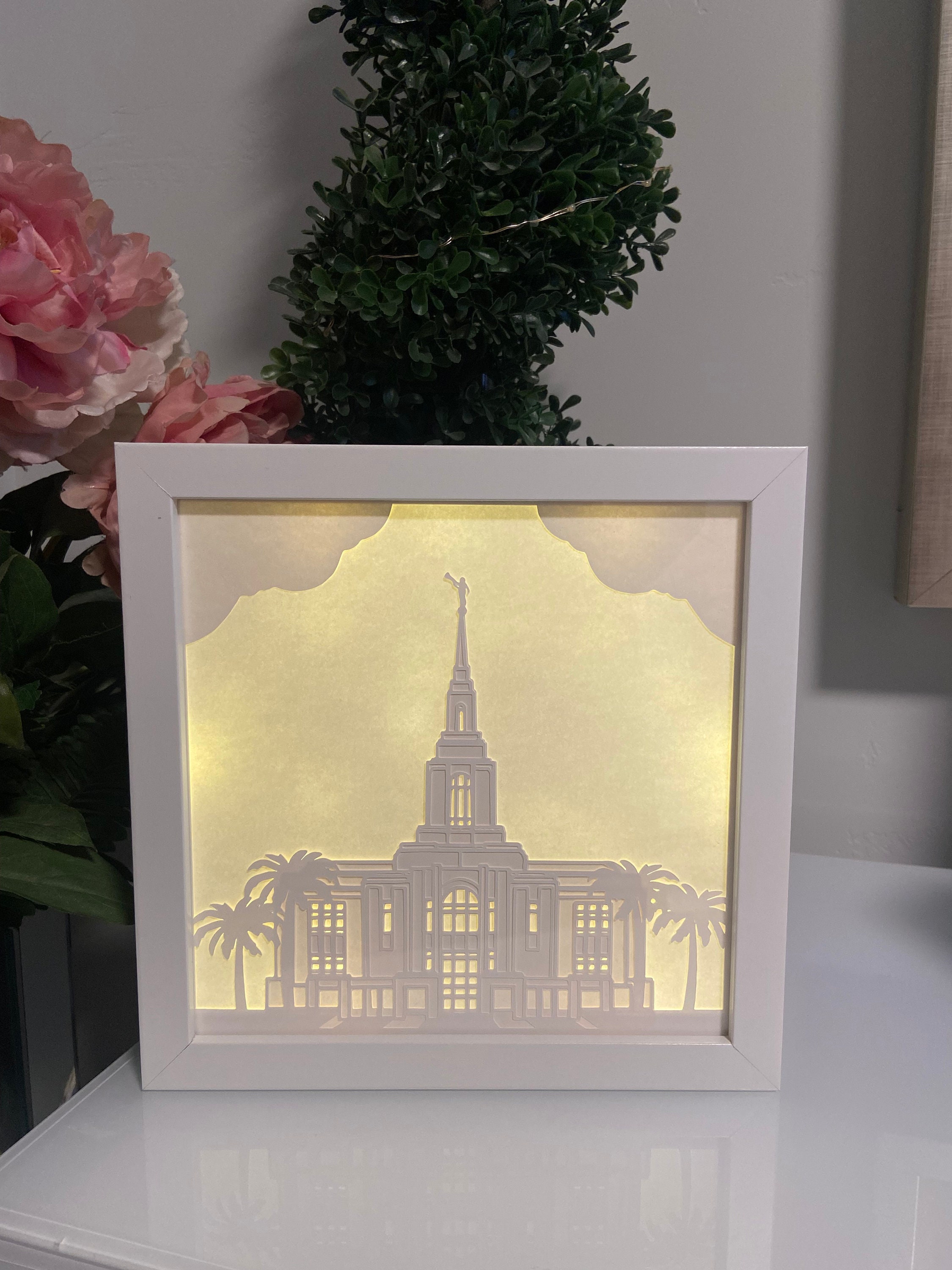 Red Cliffs Utah Temple LDS Utah Temple Shadow Box Luminary - Etsy