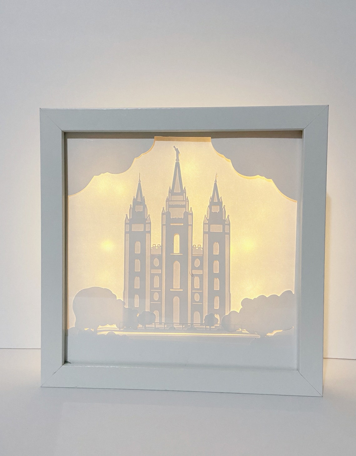 Salt Lake Temple Temple Square Shadow Box LDS Temple Shadow | Etsy
