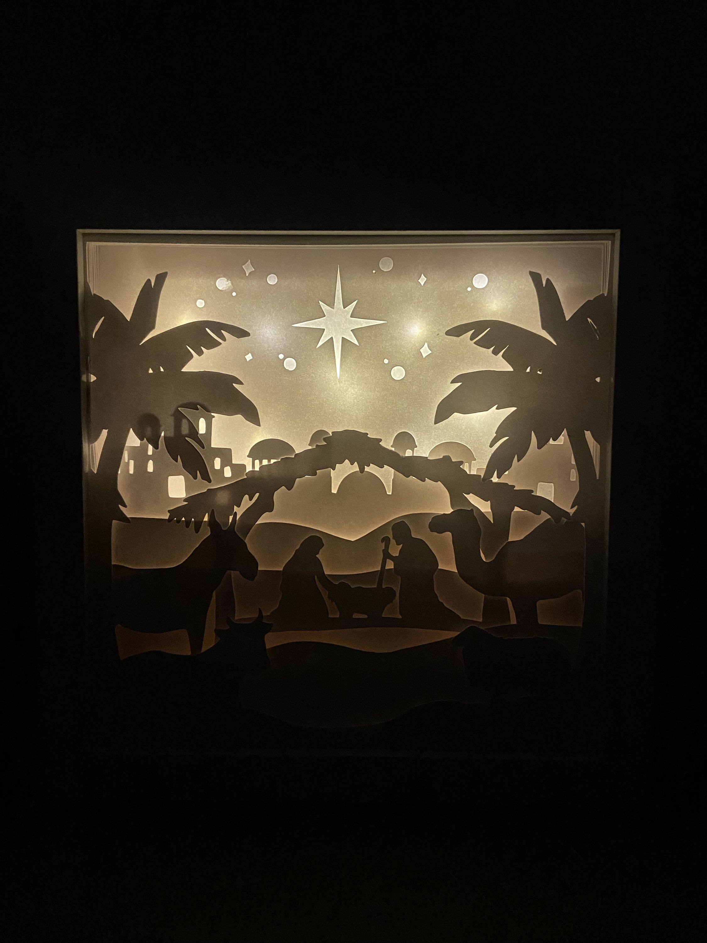 Lighted Nativity Shadow Box Luminary - Wedding- Christmas Gift ...