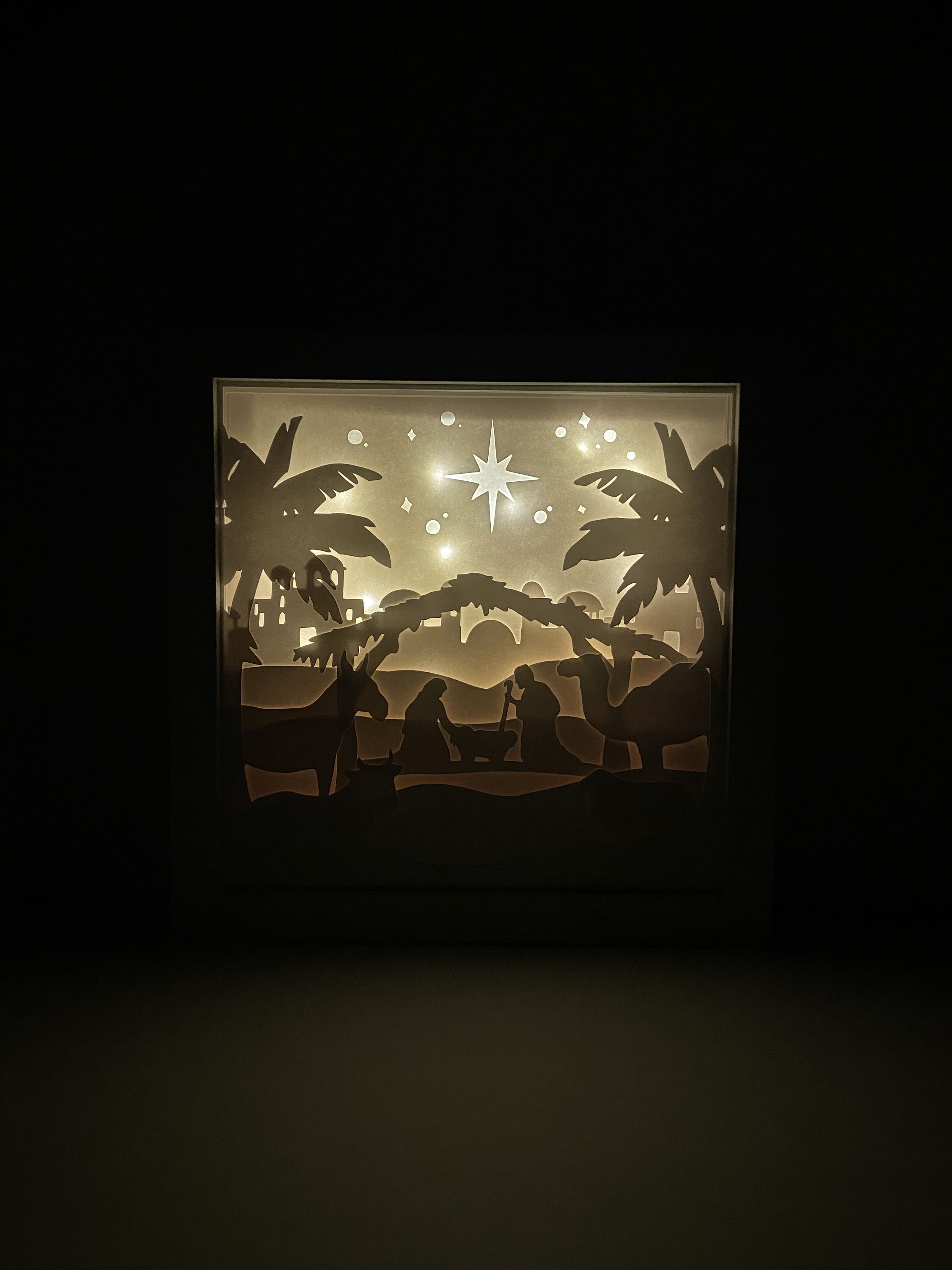 Lighted Nativity Shadow Box Luminary - Wedding- Christmas Gift ...