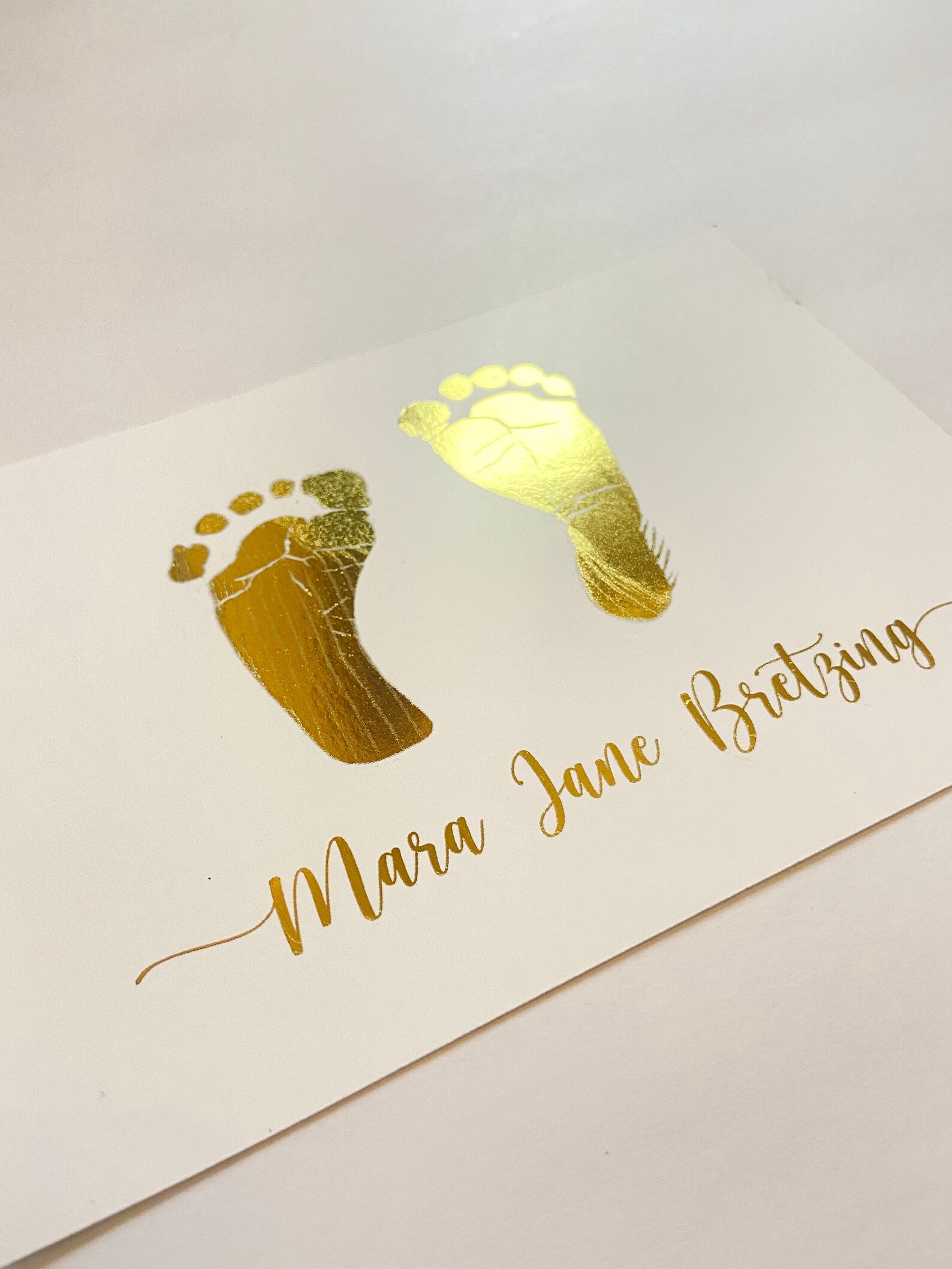 Gold Foil Footprint or Handprint , Mother's Day Gift, Baby Gift ...