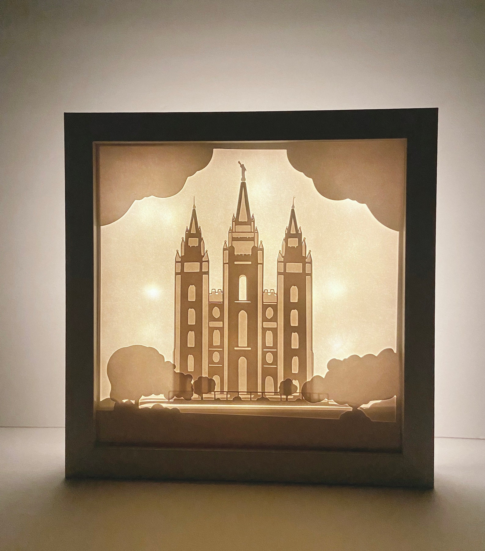 Salt Lake Temple Temple Square Shadow Box LDS Temple Shadow | Etsy