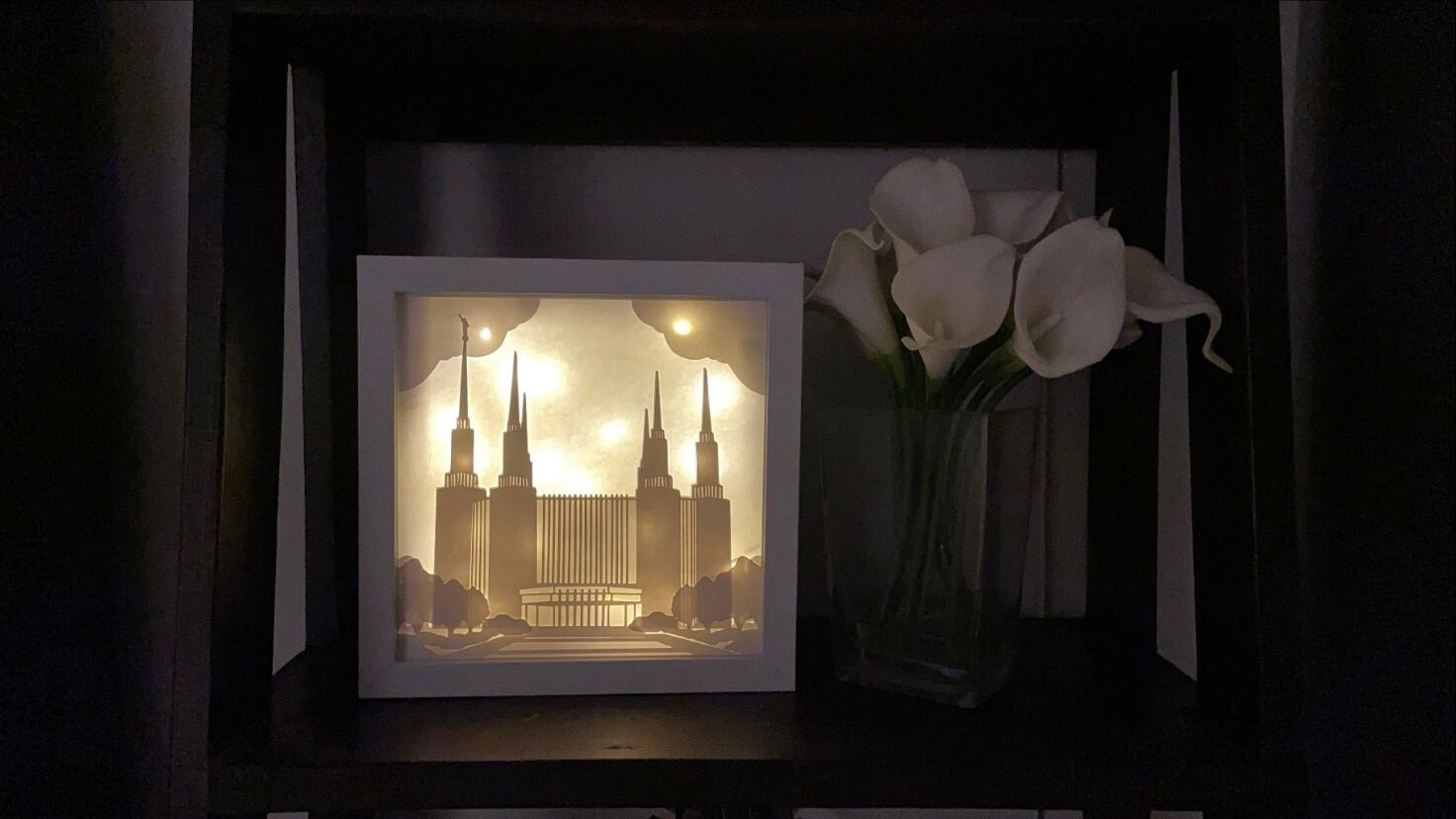 Washington D.C. Temple , Washington Shadow Box LDS Temple Shadow Box ...