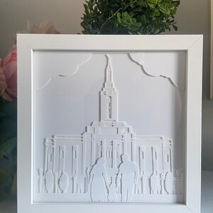 Custom Lighted LDS TEMPLE ART Shadow Box Luminary Wedding Valentines ...