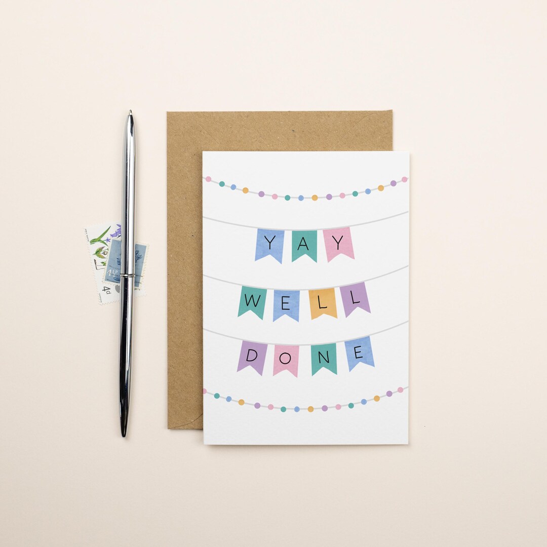 Yay Well Done | Congratulations Card - Etsy