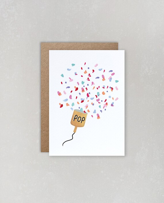 Congratulations Card Party Popper Confetti Let's | Etsy UK