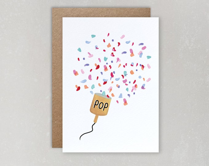 Congratulations Card Party Popper Confetti Let's - Etsy UK