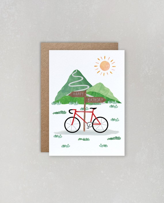 Happy Birthday Bike Card Cycling Birthday Card Birthday - Etsy UK