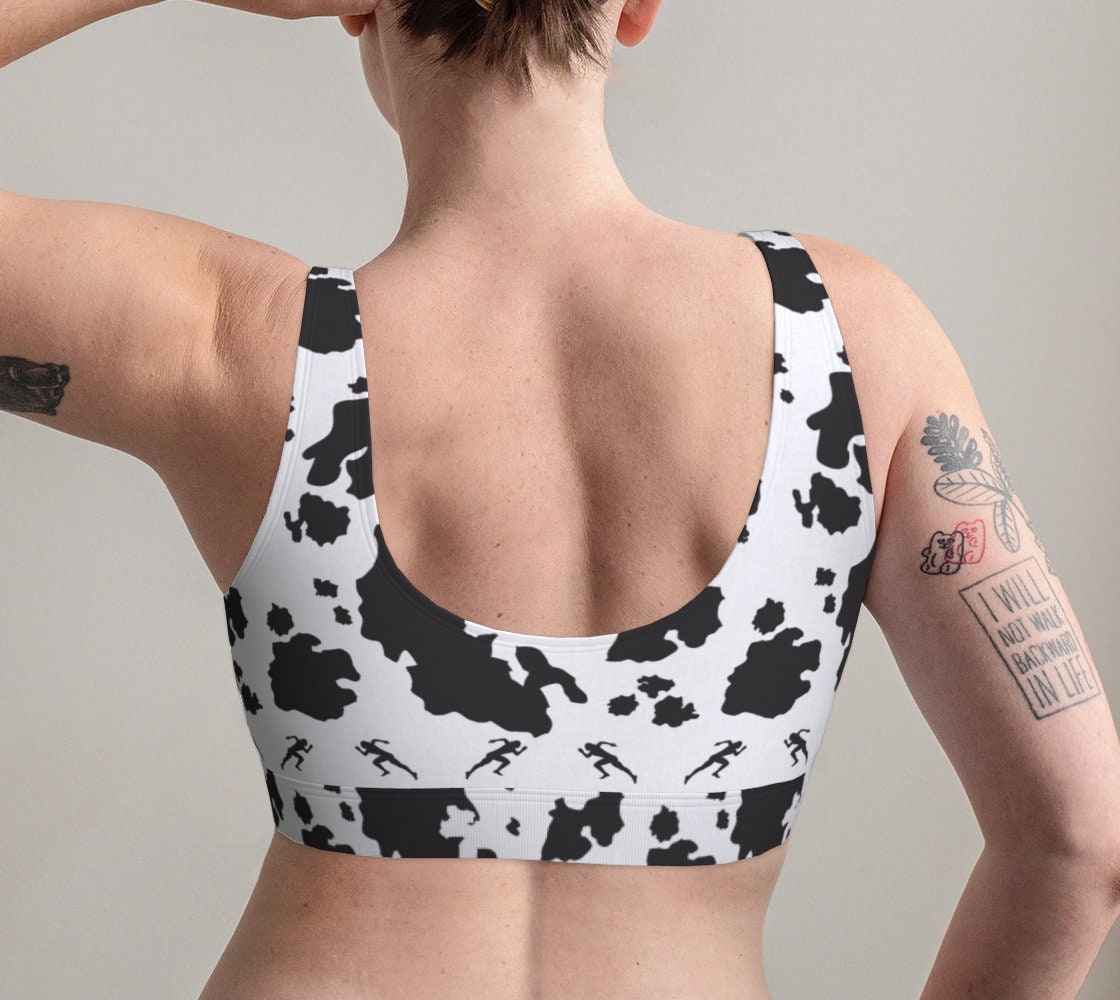 Cow Print Sports Lingerie Bralette Top For Women Yes Bubble Etsy