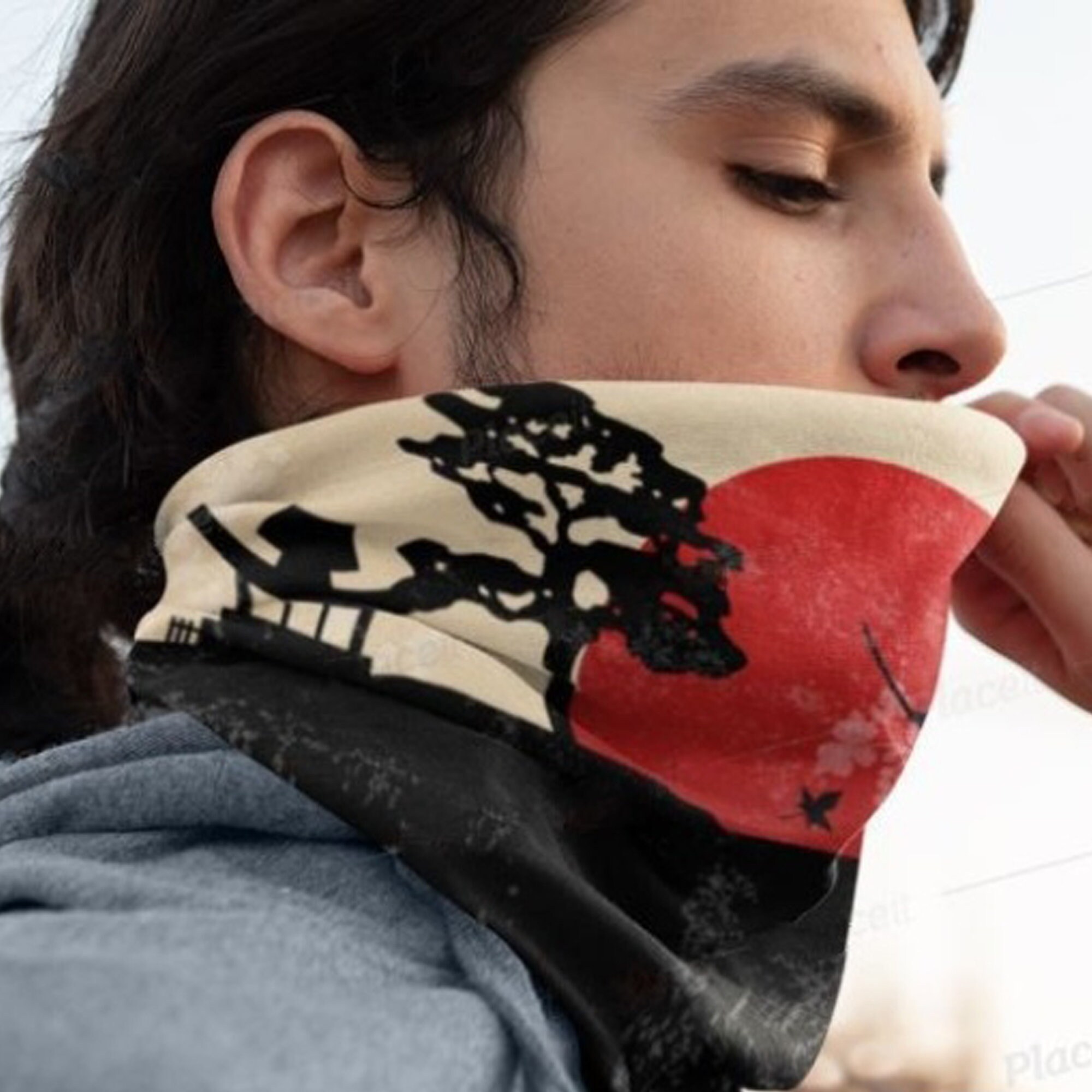 Japanese Samurai Neck Gaiter: Stylish Scarf Face Covering With Filter ...