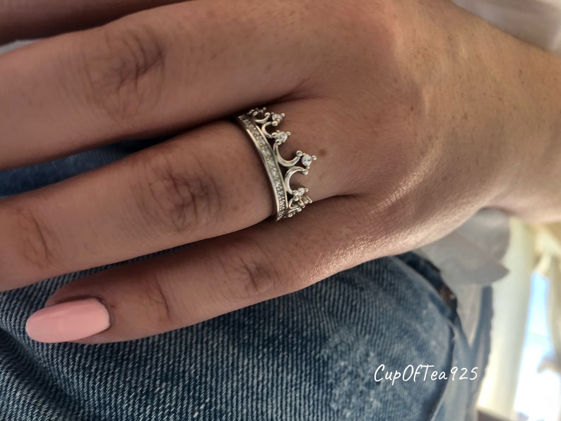 The Quinn. Sterling Silver 925 Queen Crown Ring - Etsy