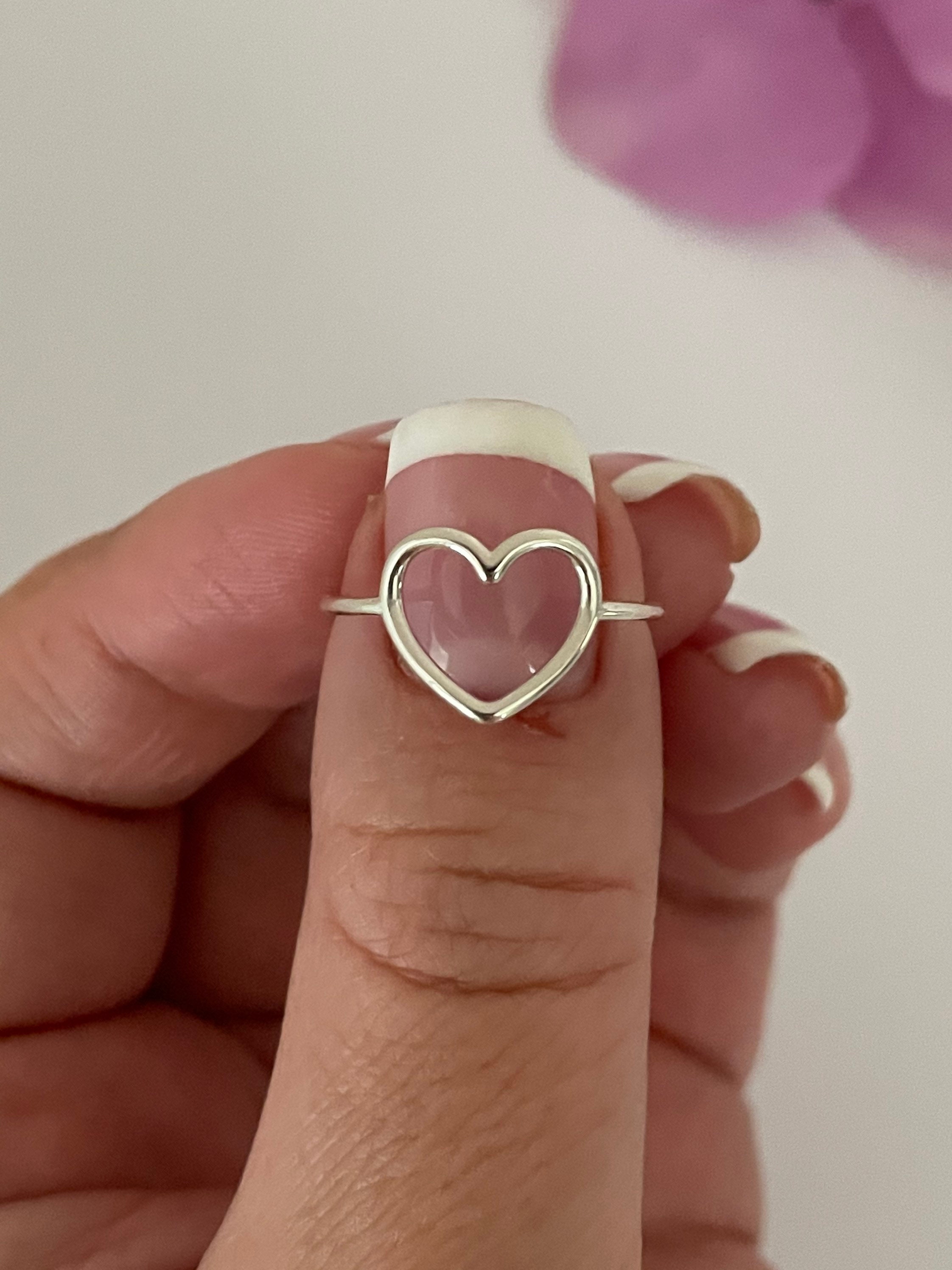 Sterling Silver 925 Open Heart Ring - Etsy