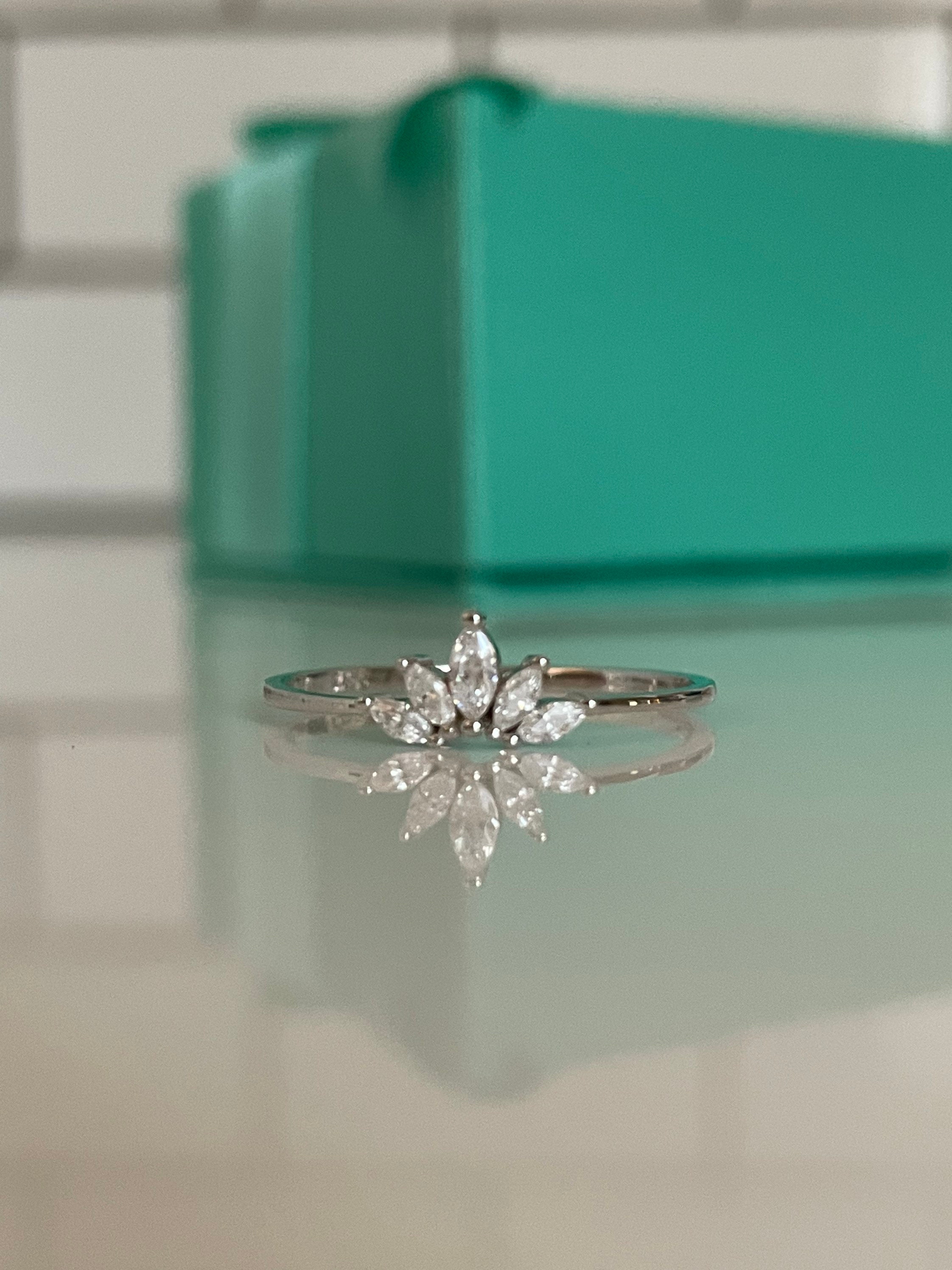 New In Sterling Silver 925 Dainty Tiara Ring With CZ Diamonds - Etsy