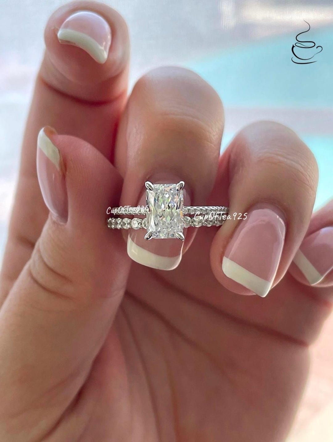 New In! Sterling Silver, Yellow Gold Vermeil Bridal Set With 2.2CT ...