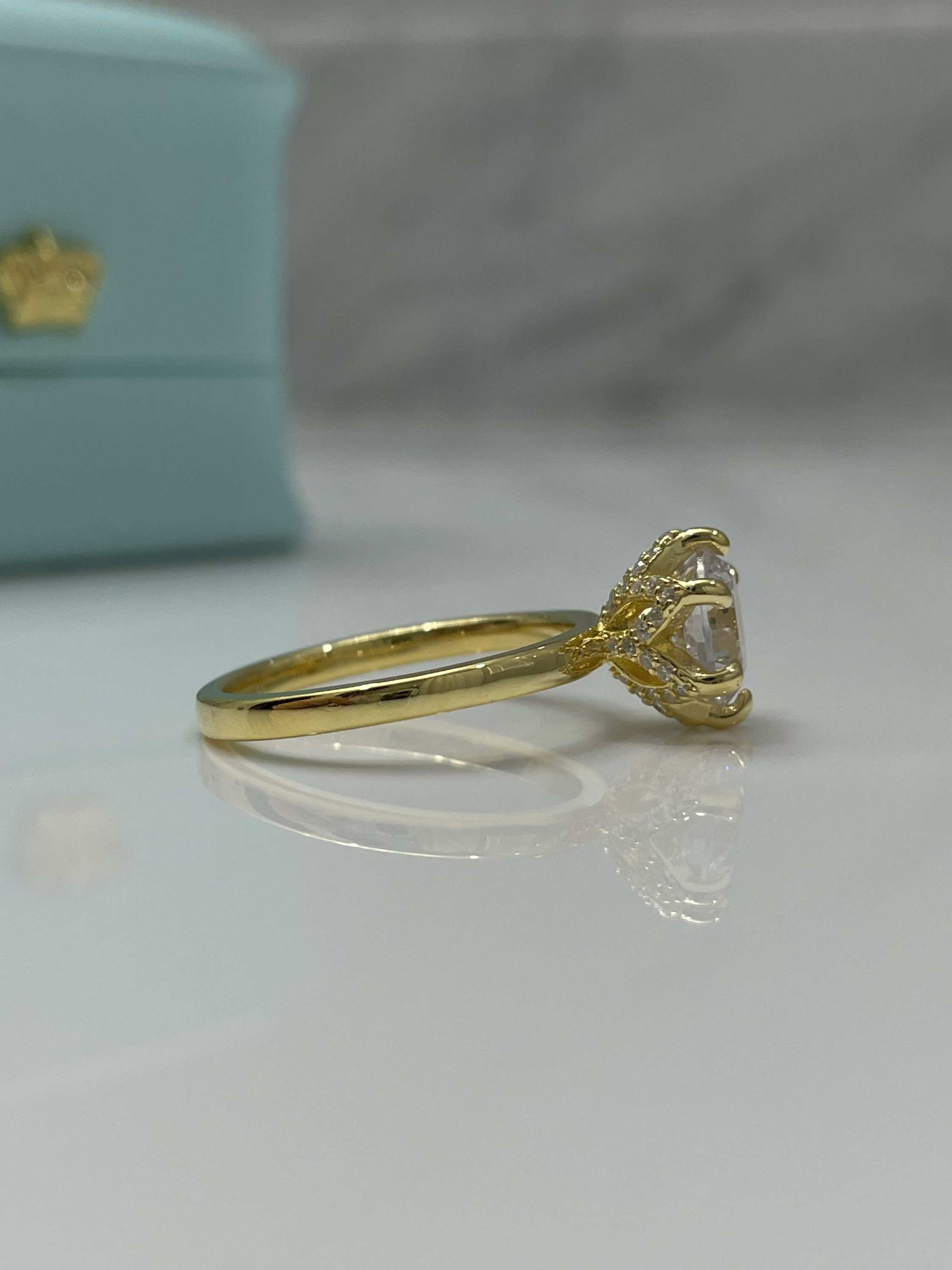 New In the Bella. Yellow Gold Over Sterling Silver 925 2CT - Etsy