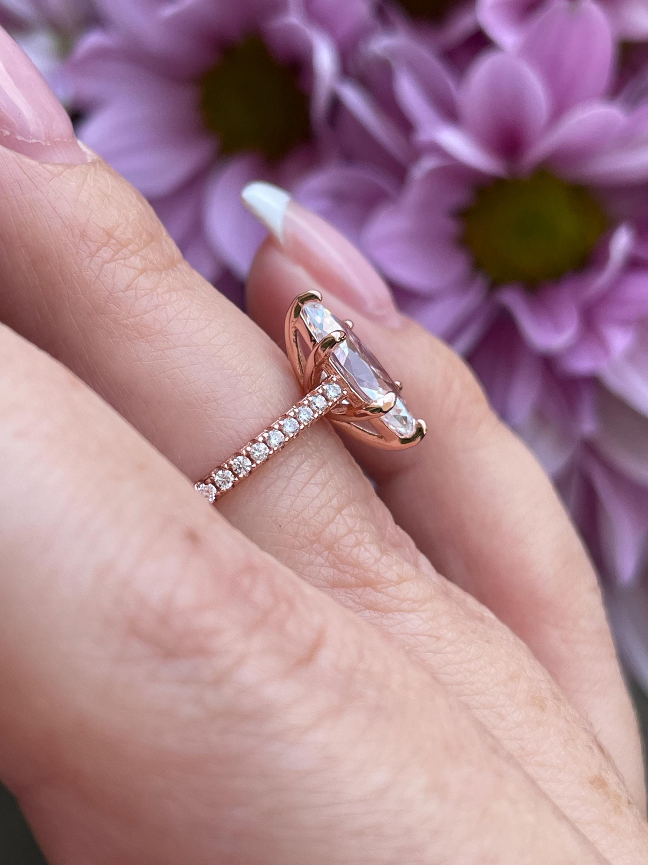 Marquise Cut Engagement Ring. 1.5CT Marquise Cut CZ Diamond Engagement ...