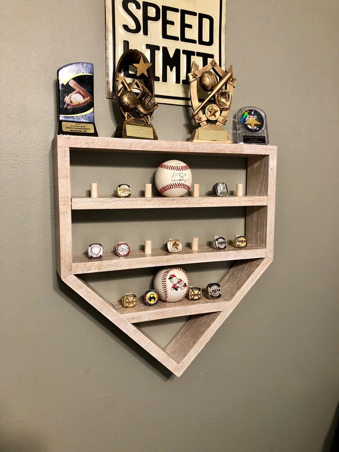 Homeplate Baseball and Ring Display - Etsy