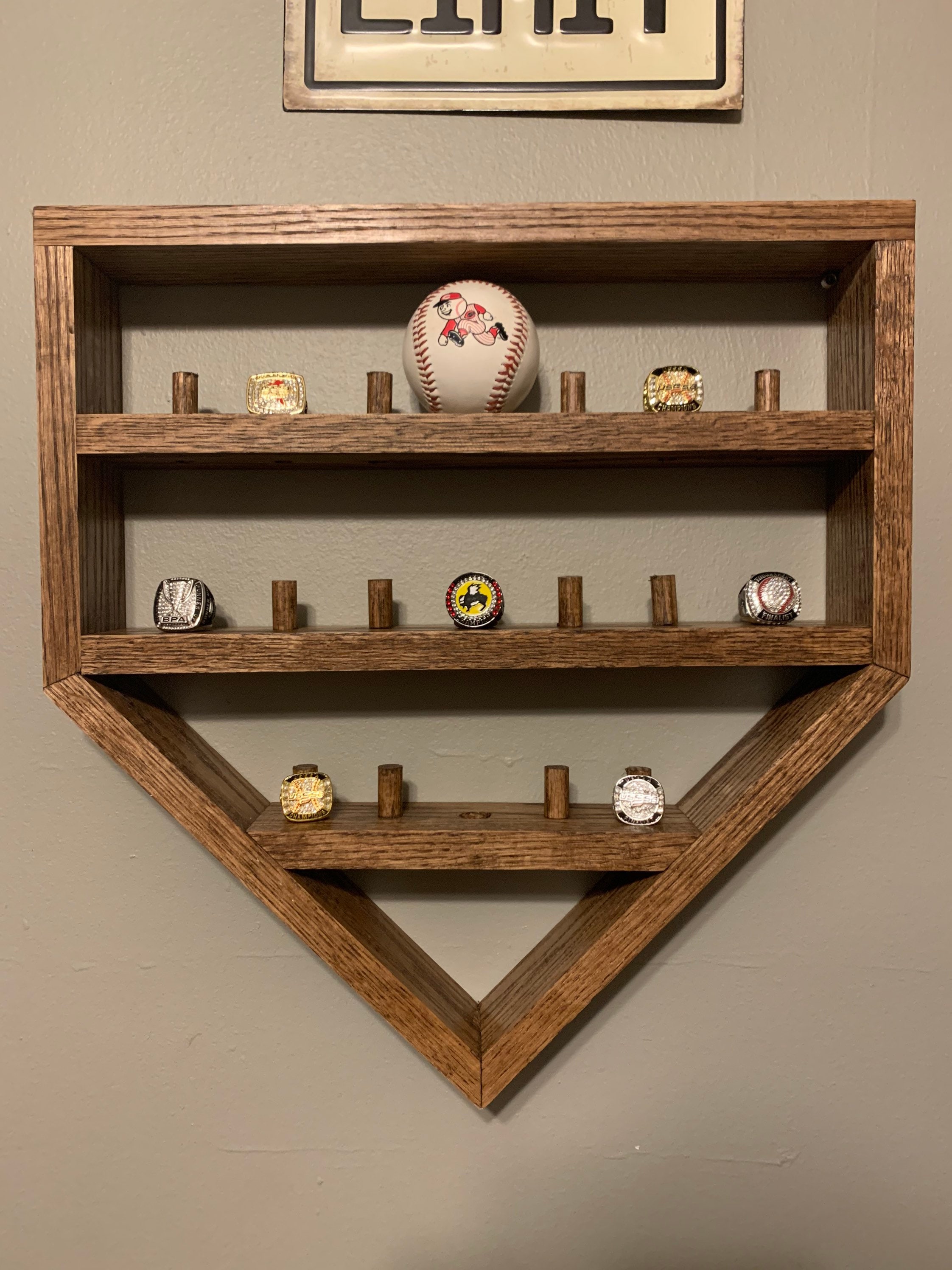 Homeplate Baseball and Ring Display - Etsy