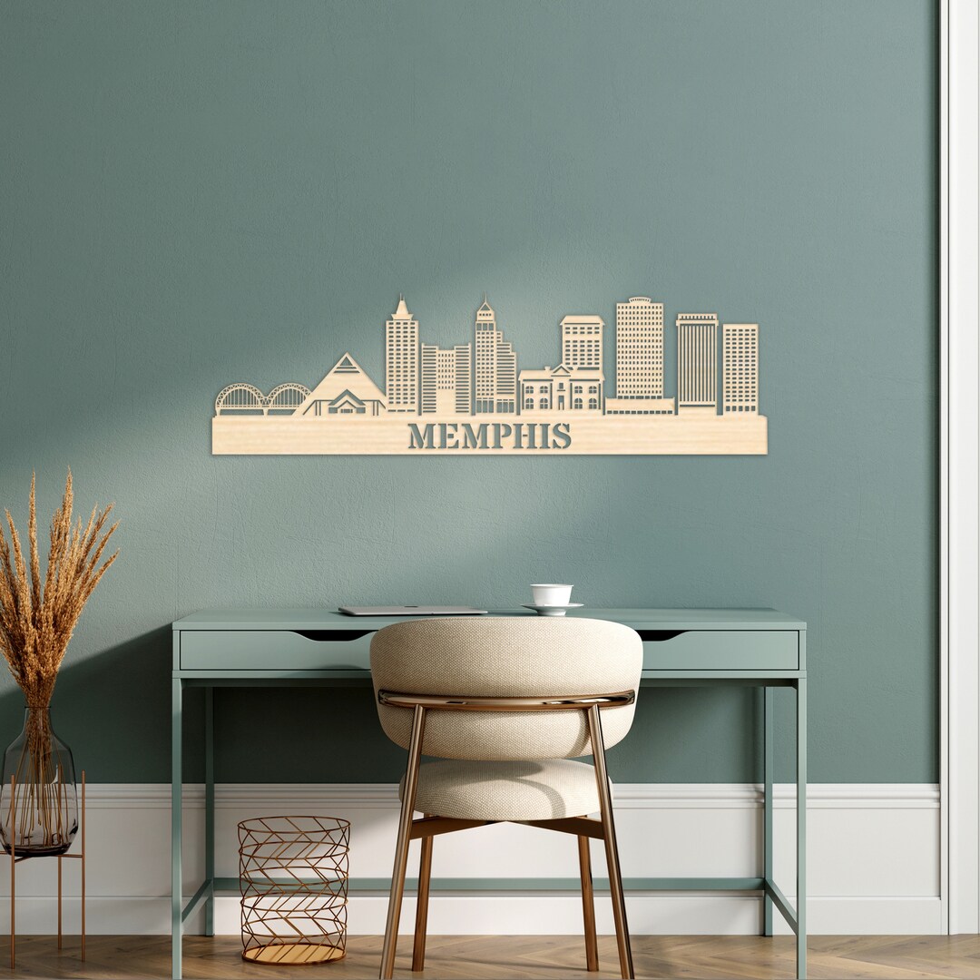 Memphis Tennessee City Skyline Living Room Hanging Wall Art, Memphis ...