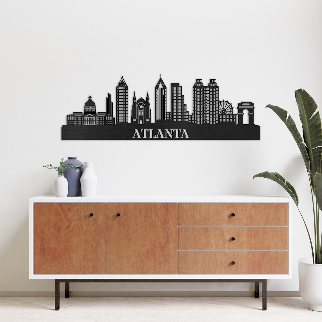 Atlanta Georgia Hanging Wall Art City Skyline ATL Wall - Etsy