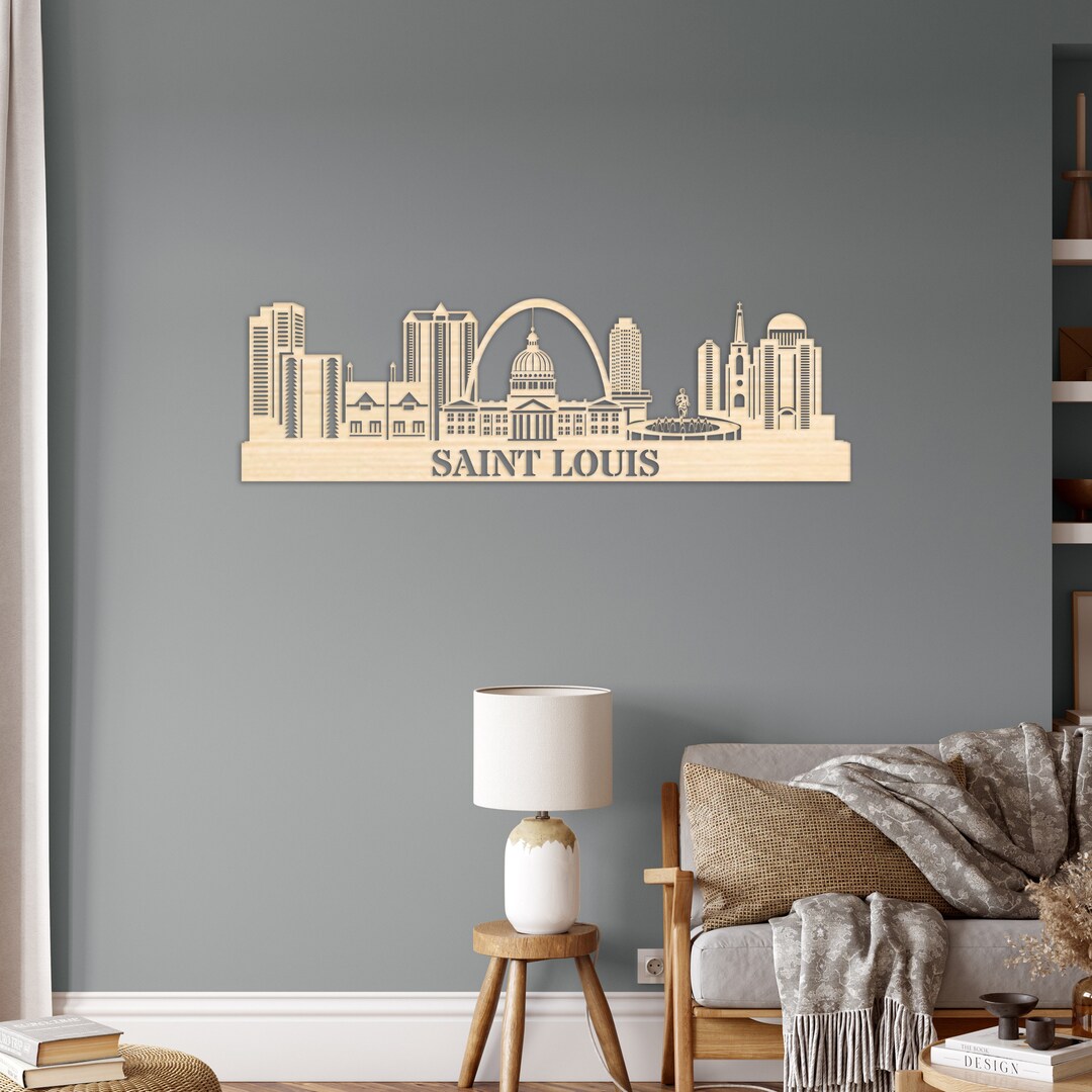St. Louis City Skyline Wall Decor, the Lou Wall Sign, Missouri ...