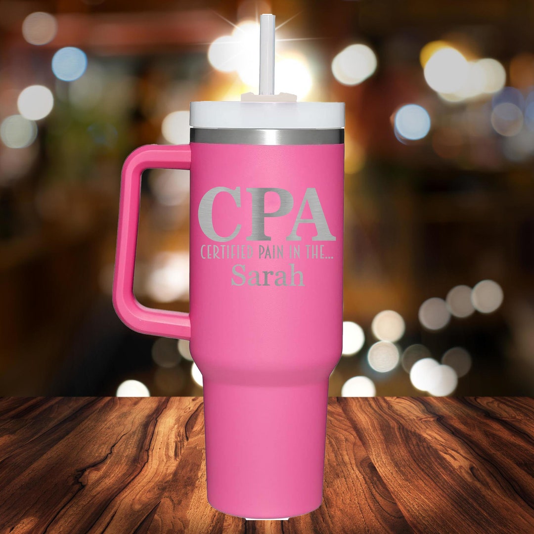 Customizable 40oz Mug With Handle, Travel Insulated Cup for Accountant ...