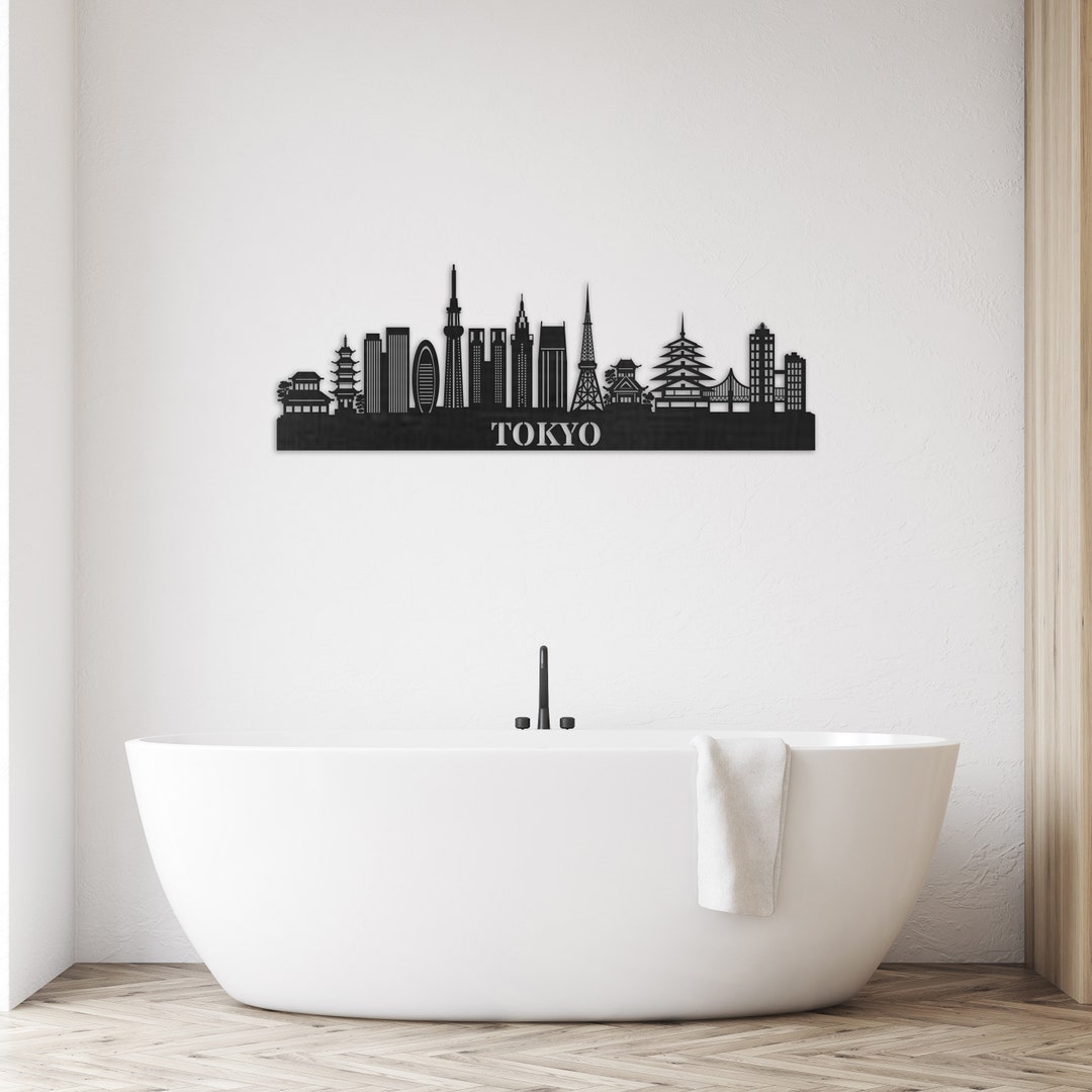 Tokyo Japan Skyline Sign, Tokyo City Wall Art, Japanese Cityscape Decor ...