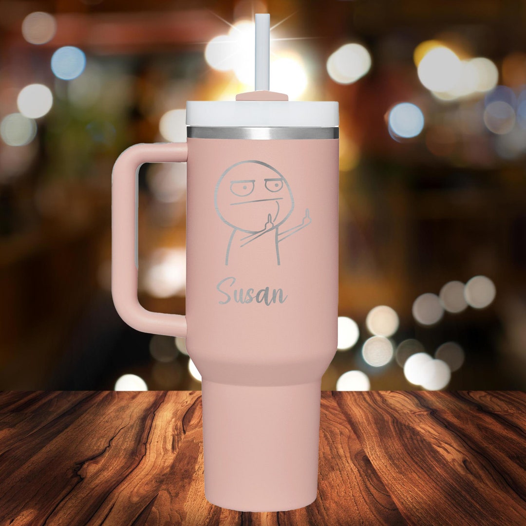 Handcrafted Custom Middle Finger Tumbler, Humorous Personalized Travel ...