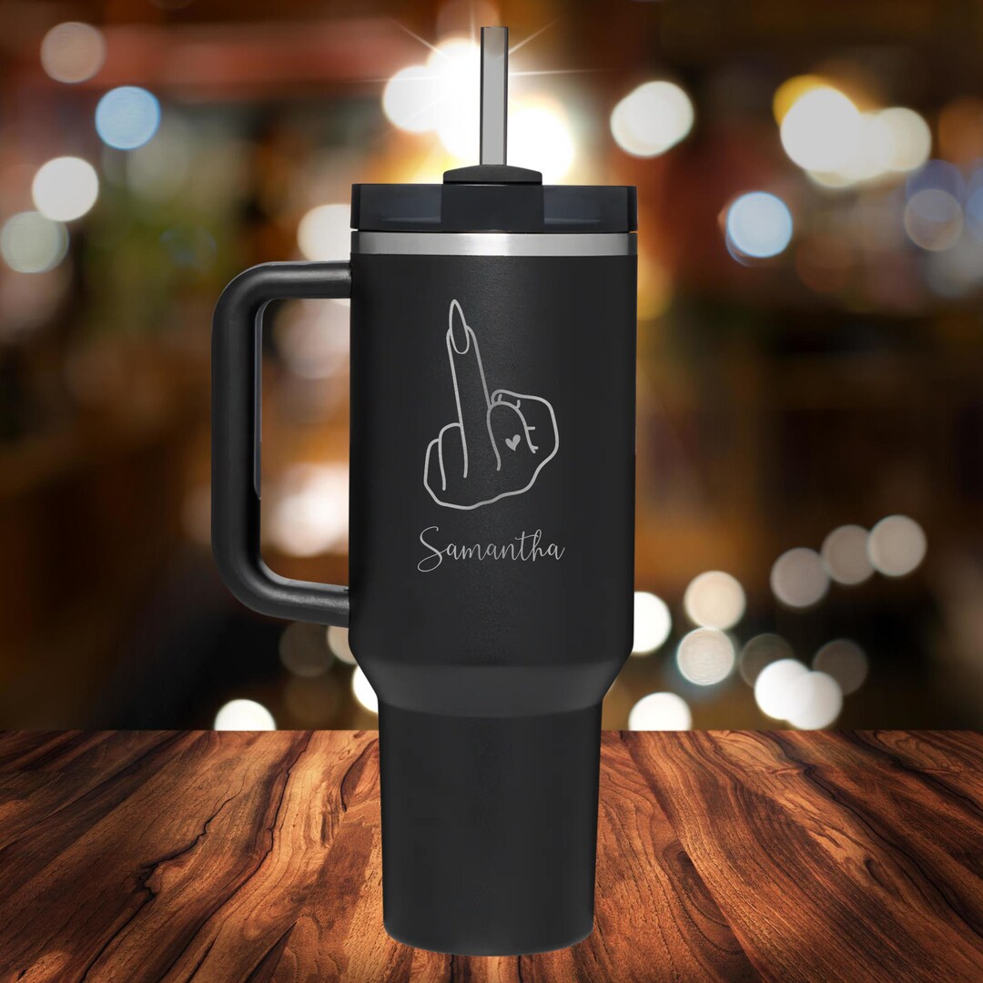 Custom Middle Finger 40oz Stainless Steel Travel Mug, Funny Middle ...