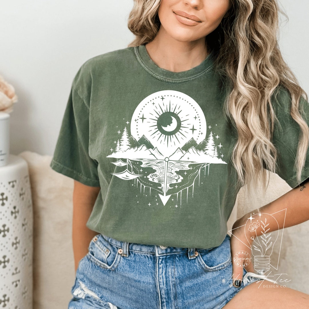 Wilderness Mountain Boho Sun and Stars PNG for Sublimation. Mountains ...