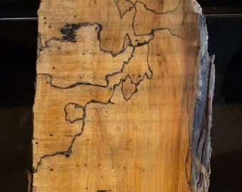 Spalted Maple Live Edge Lumber Slab Craft Art Project 30 1/2" Long 9 1/ ...
