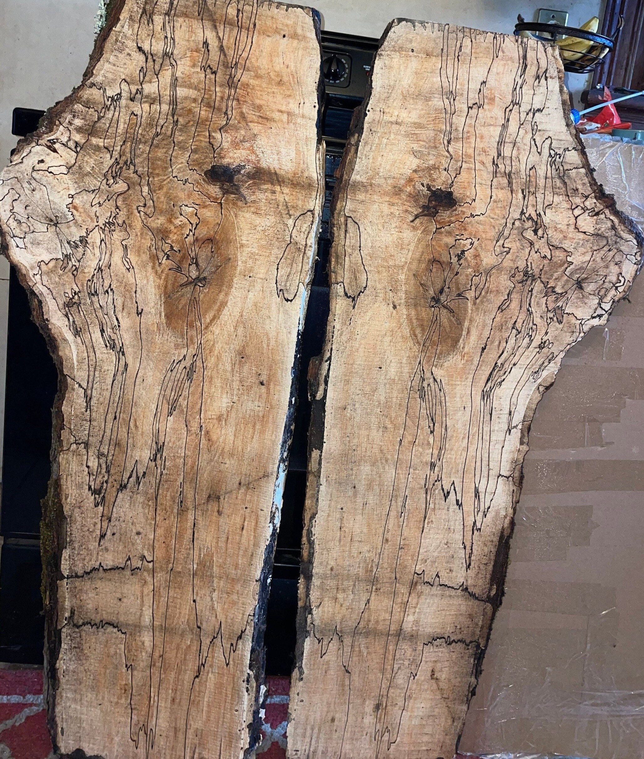 Spalted Maple Slab Book Matched Set 1428 - Etsy