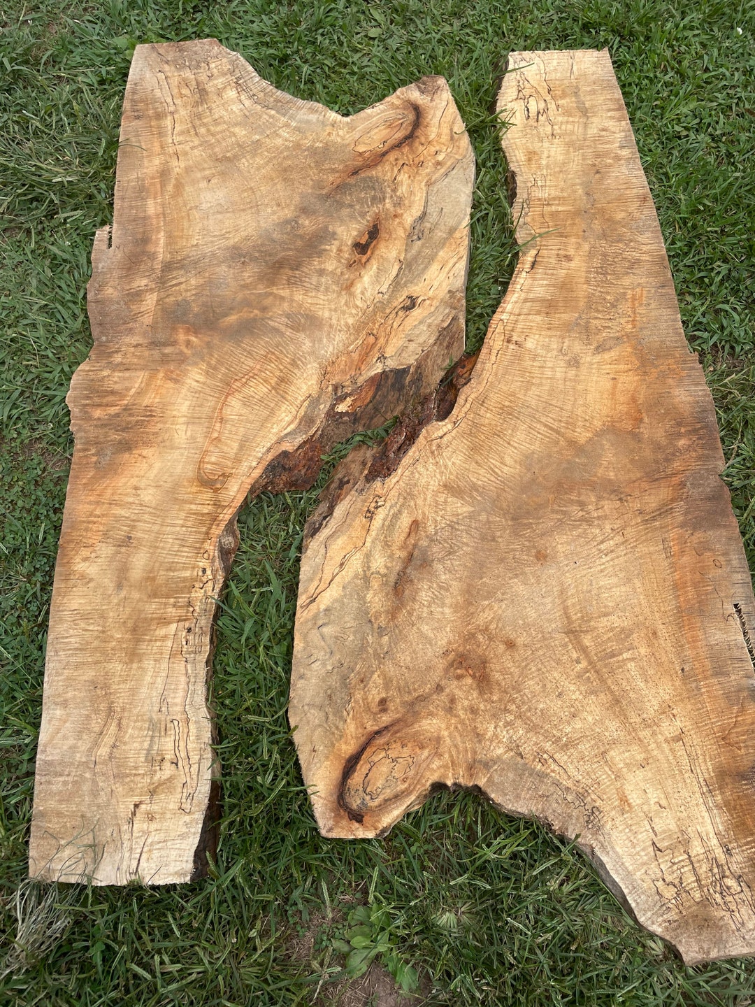 Curly and Spalted Maple River Table Set #1132 - Etsy