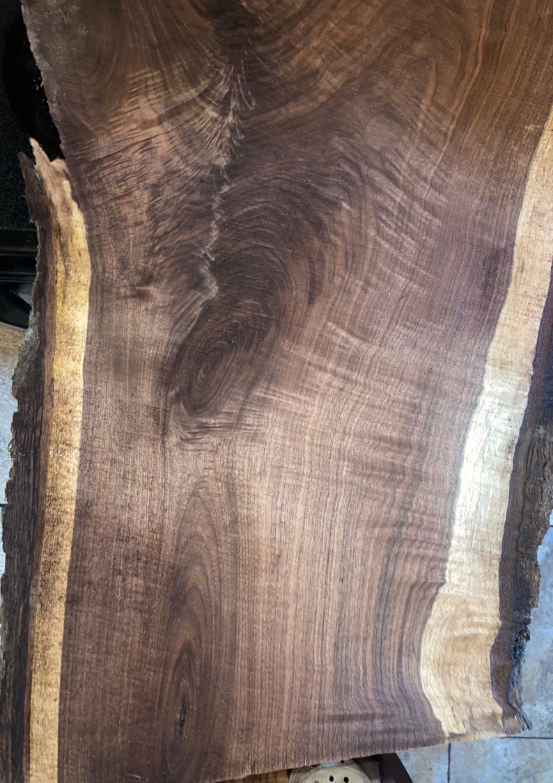 Curly Walnut Slab With Crotch Grain 1511 - Etsy