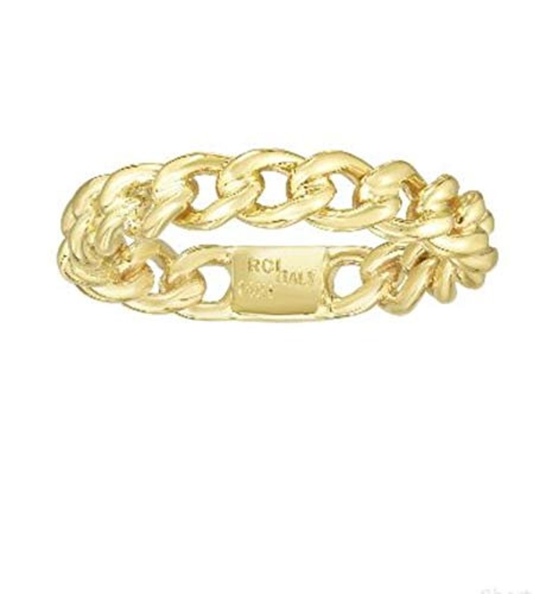 14K Yellow Gold Curb Ring - Etsy