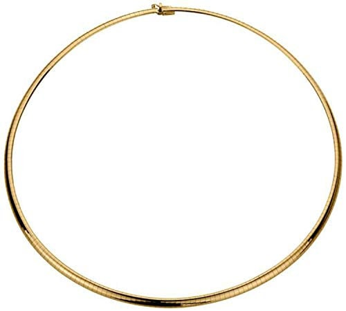 14k Yellow Gold 3mm Classic Omega Chain Necklace, 16 - Etsy