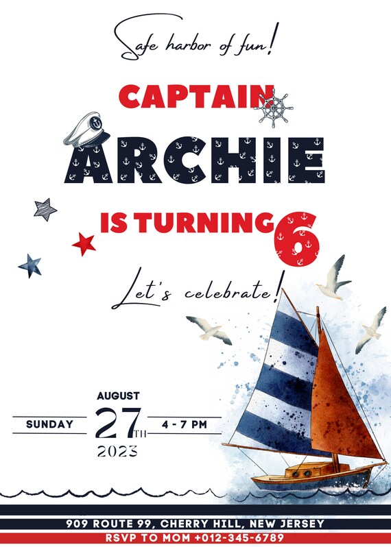 Vintage Catamaran Invitation Ideas