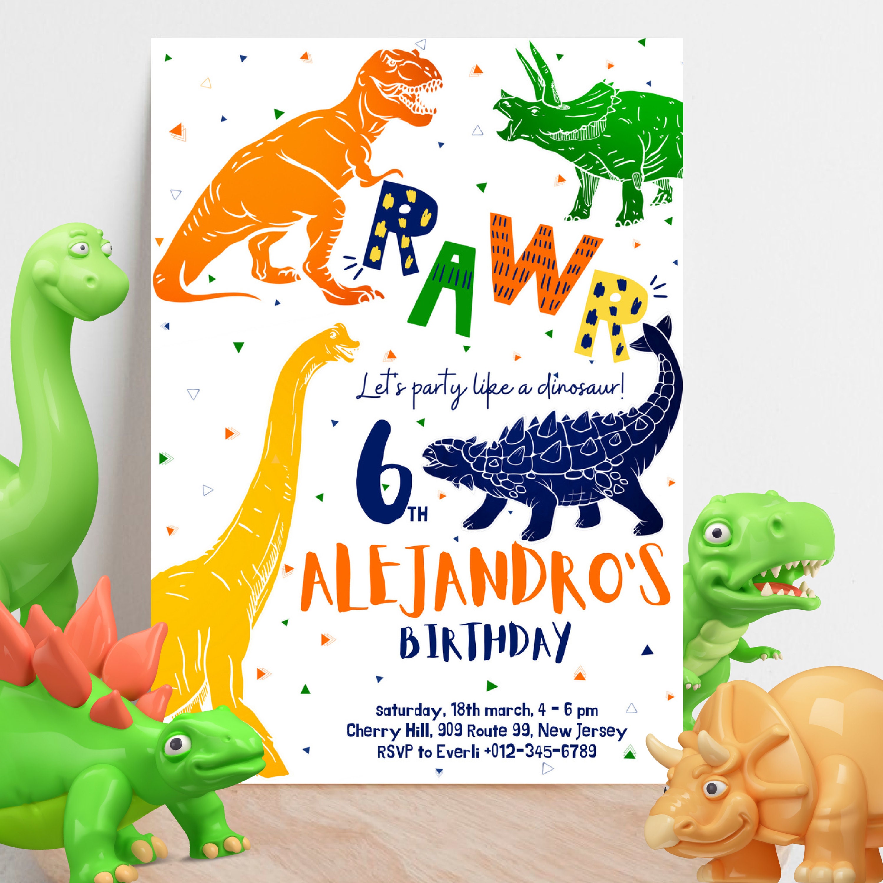 Cartoon Dinosaur Printable Party Invitations Dinosaur Invitations
