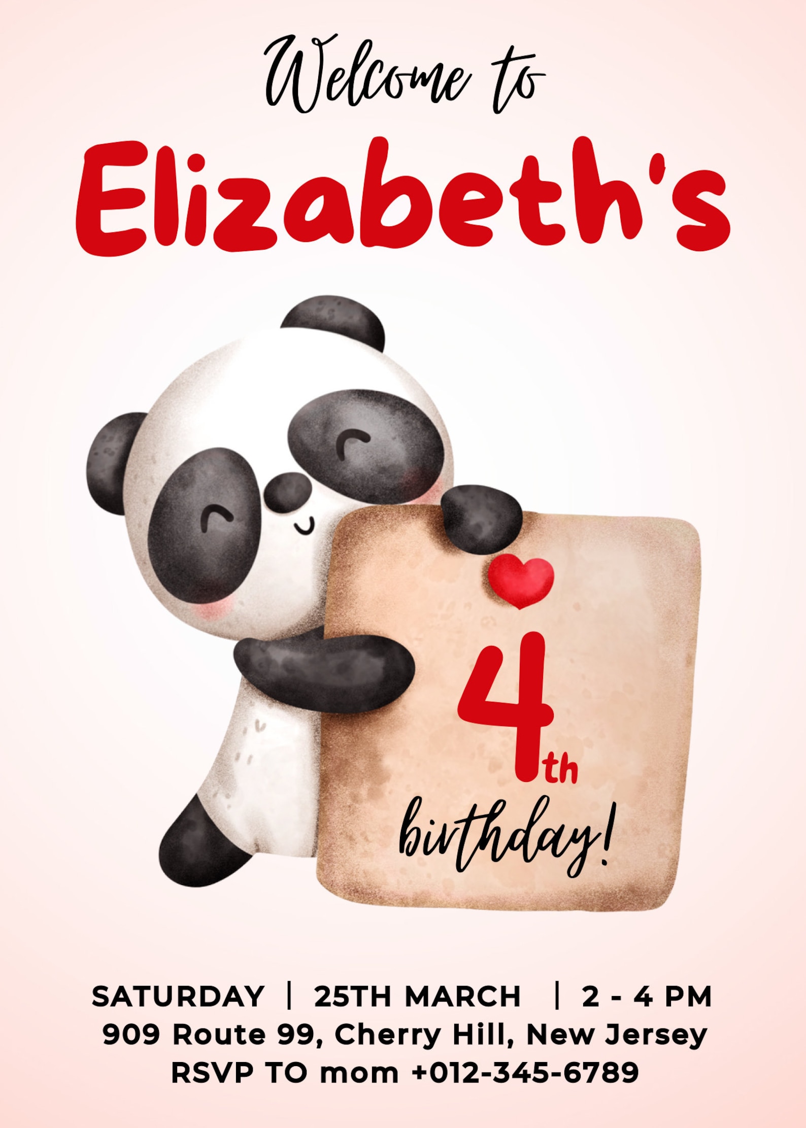 Editable Panda Birthday Invitation, Cute Panda Party Invite, Magic ...