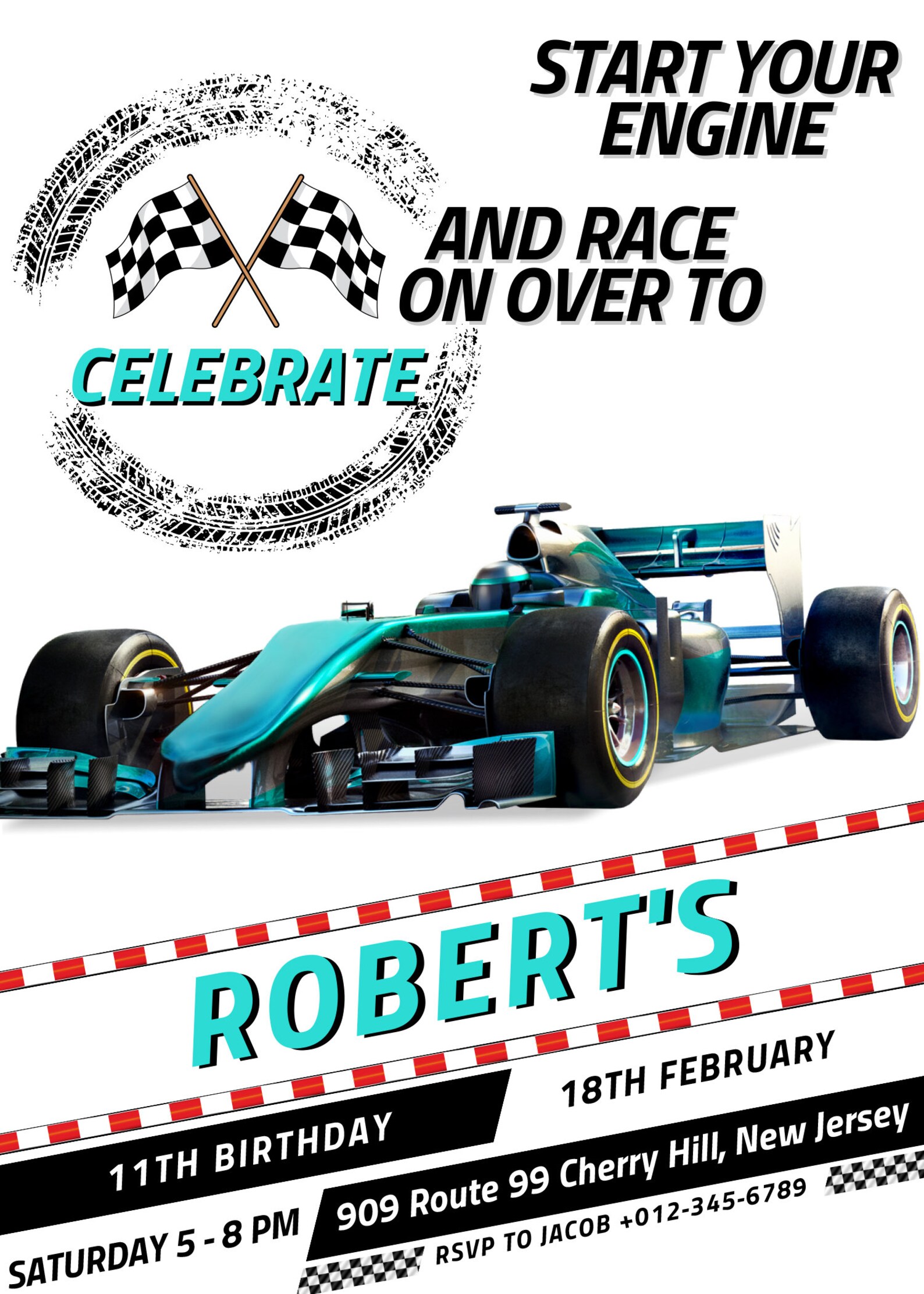 Formula Birthday Invitation, Cars Birthday Invitation, Editable Formula ...