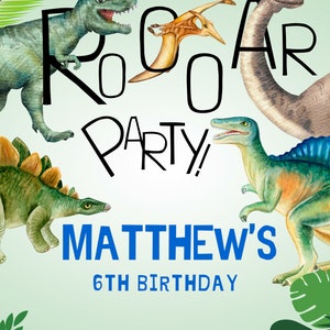 Dinosaur Birthday Invitation , 6 Year Old Birthday Invitation, Dino ...