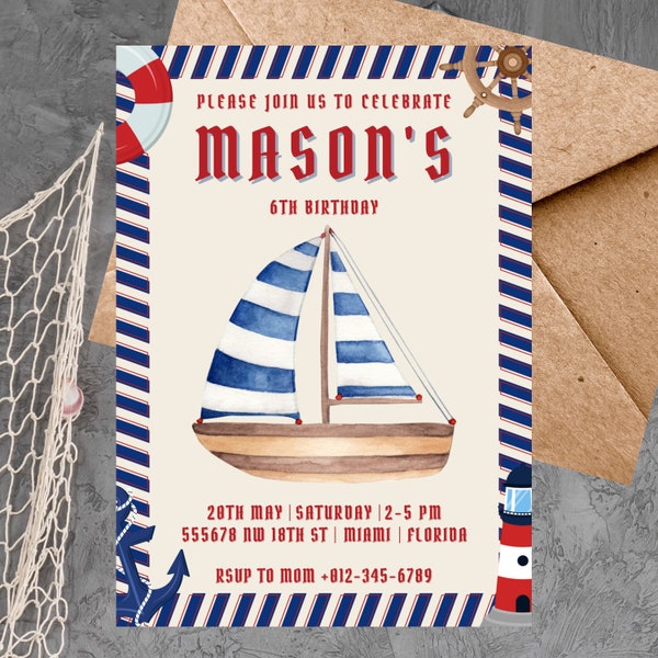 Nautical Invitation - Etsy