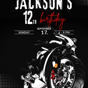 Motocross Birthday Invitation, Motor Bike Birthday Invitation, Editable ...