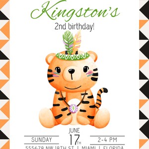Editable Tiger Birthday Invitation, Magical Tiger Invitation, Cute ...