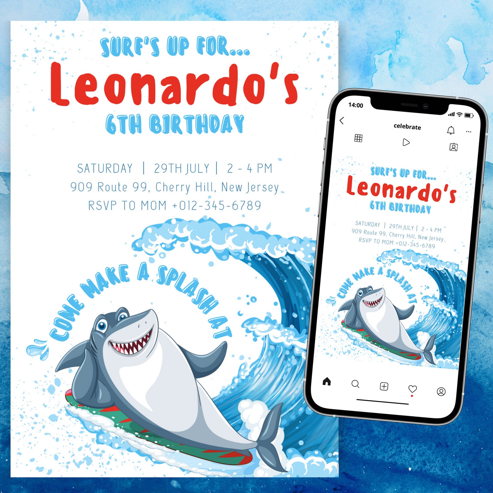 Dolphin Party Invitation, Aqua Friends Birthday Invitation, Sea Party ...